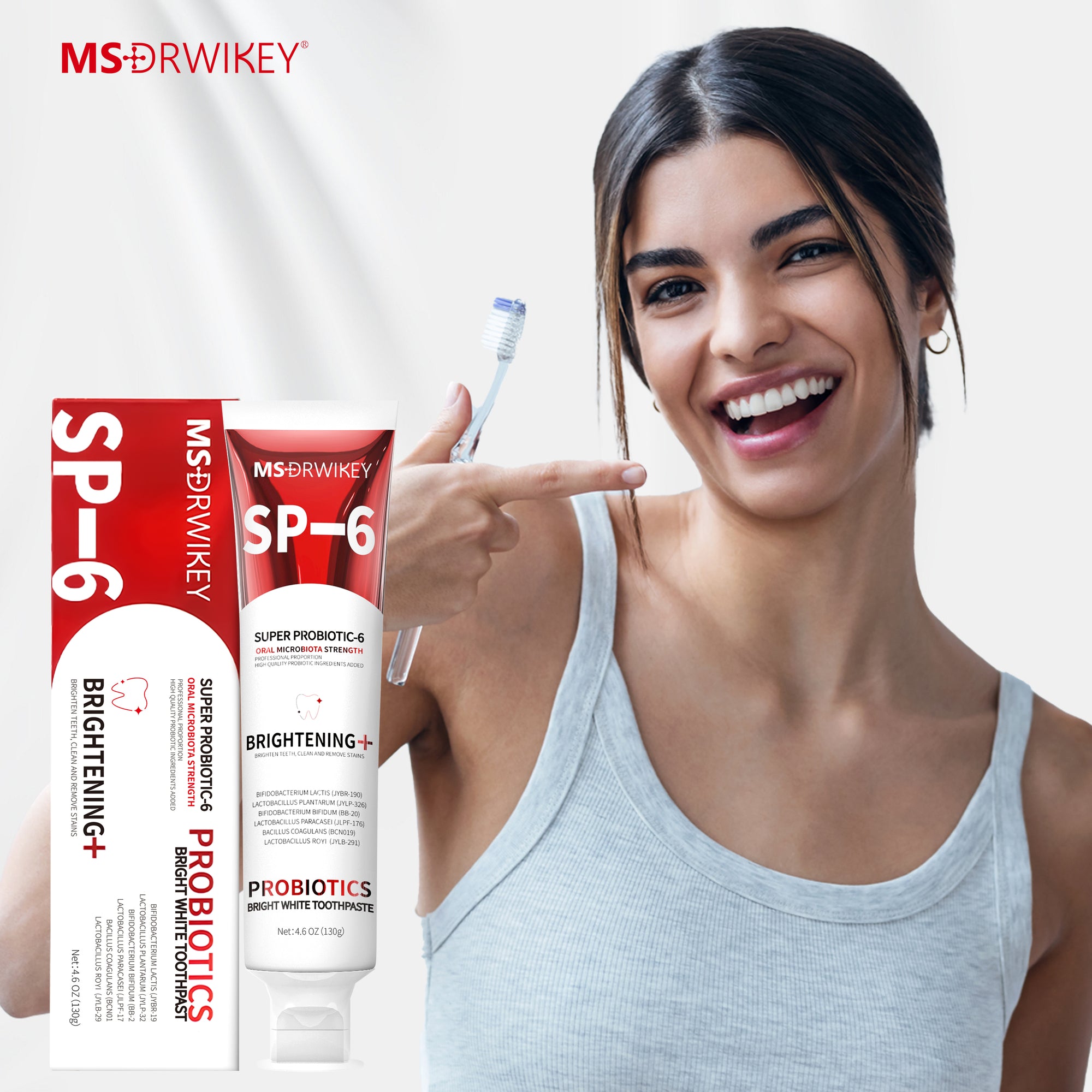 MSDRWIKEY SP-6 Whitening Toothpaste 2-pack – 6 kinds of probiotics, de